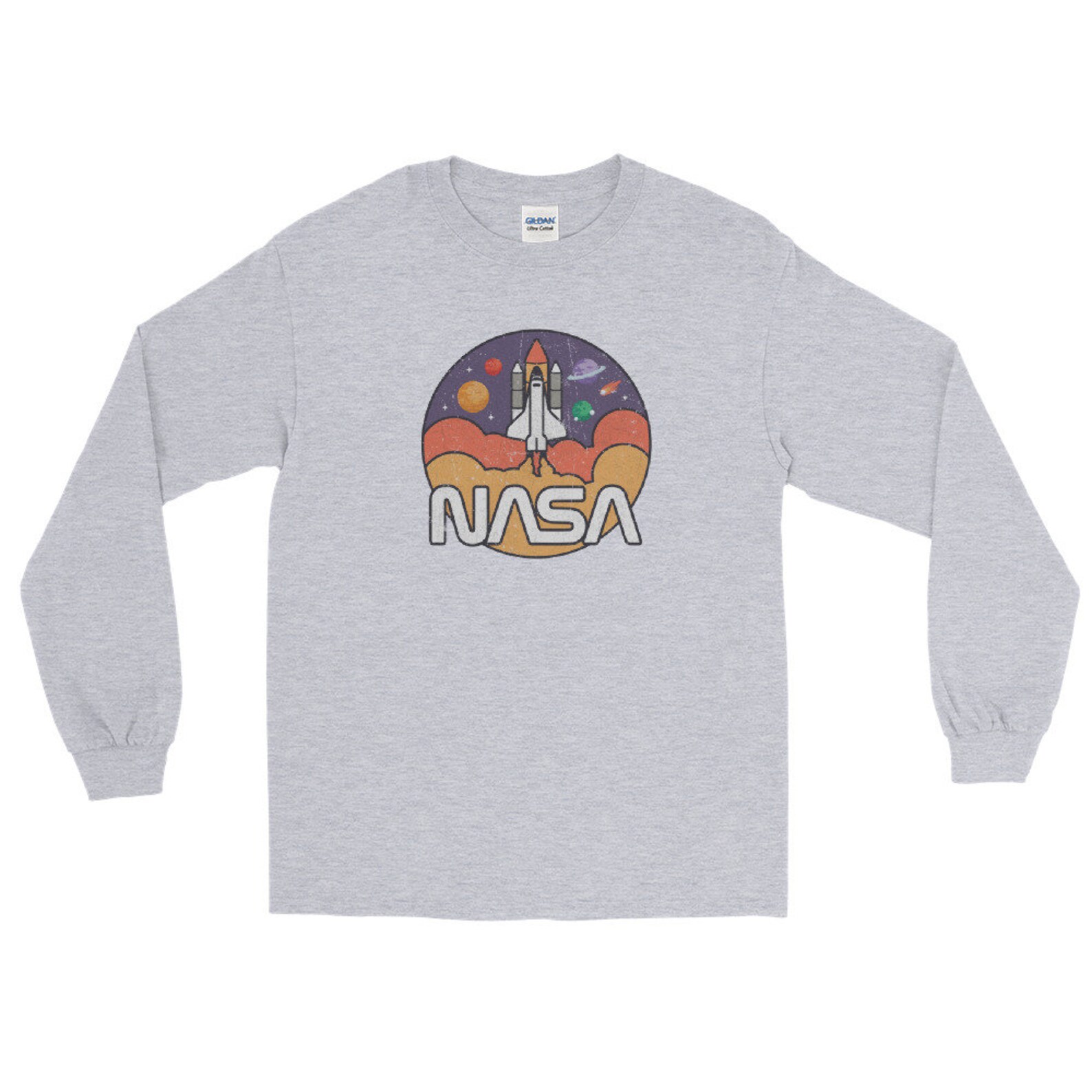 Retro Vintage Nasa Space Shuttle Launch Shirt Long Sleeve - Etsy