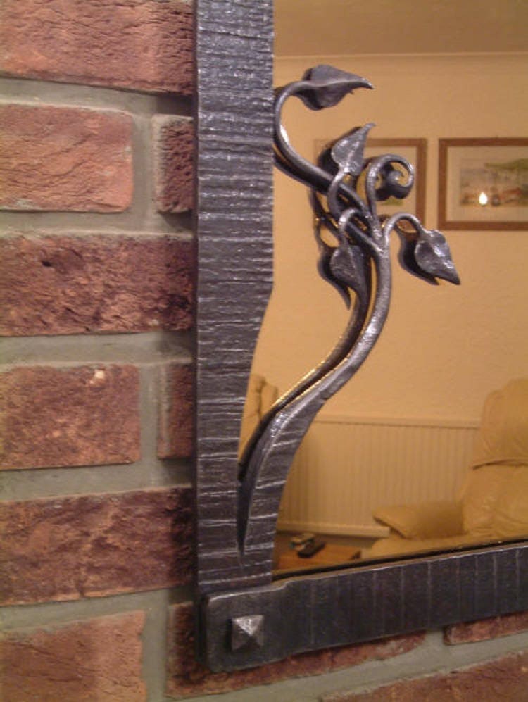 Wrought Iron Mirror Bespoke Forged Ironwork - Etsy UK
