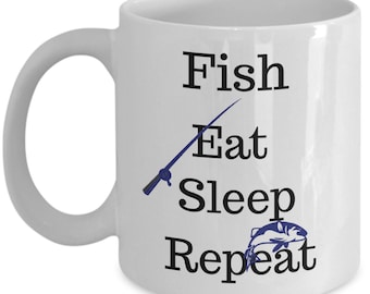 Funny Fishing Mug Fish Life Funny Fishing Gift Love - Etsy