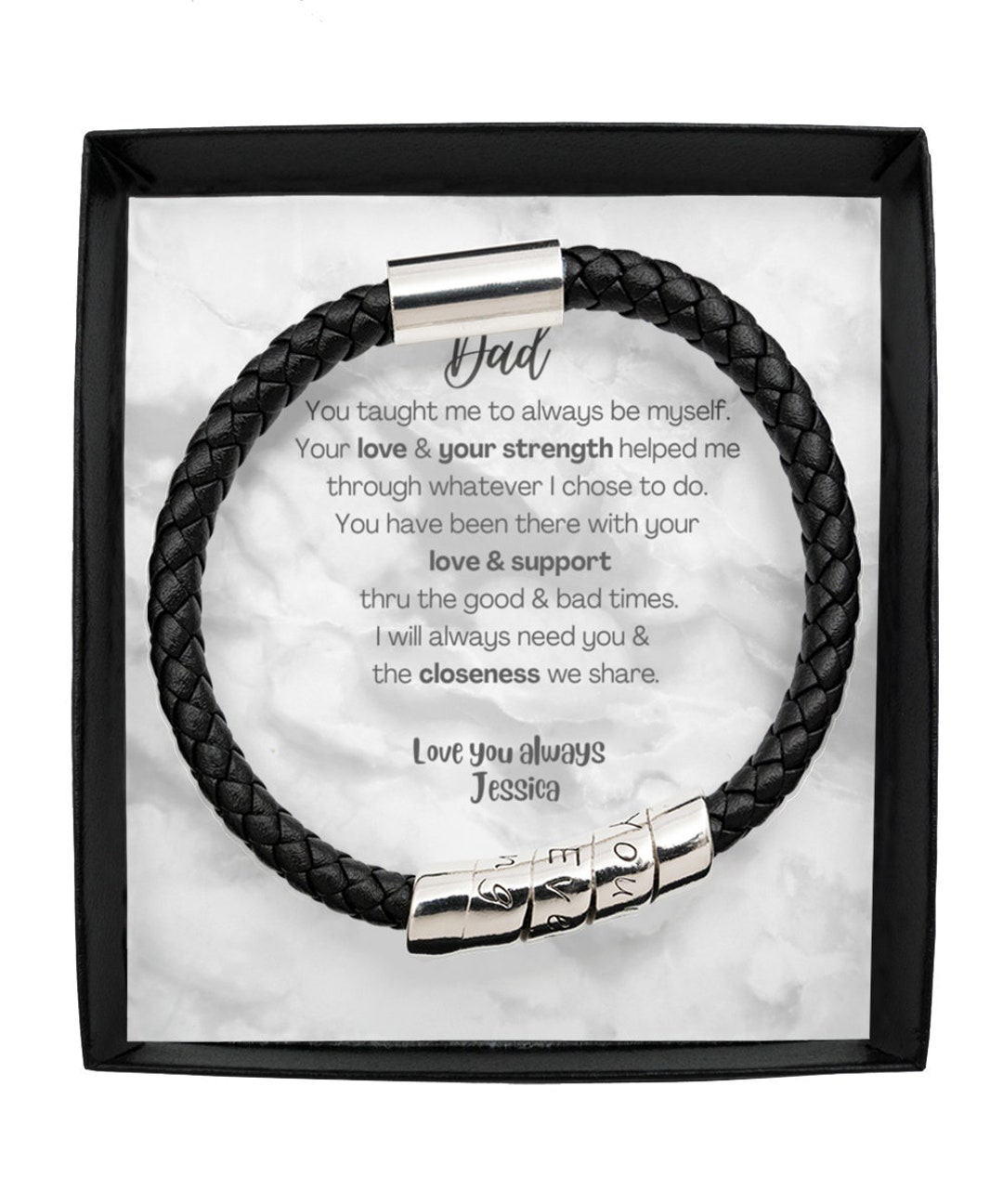 Dad Bracelet, Bracelet for Dad, Mens Leather Bracelet, Fathers Day ...