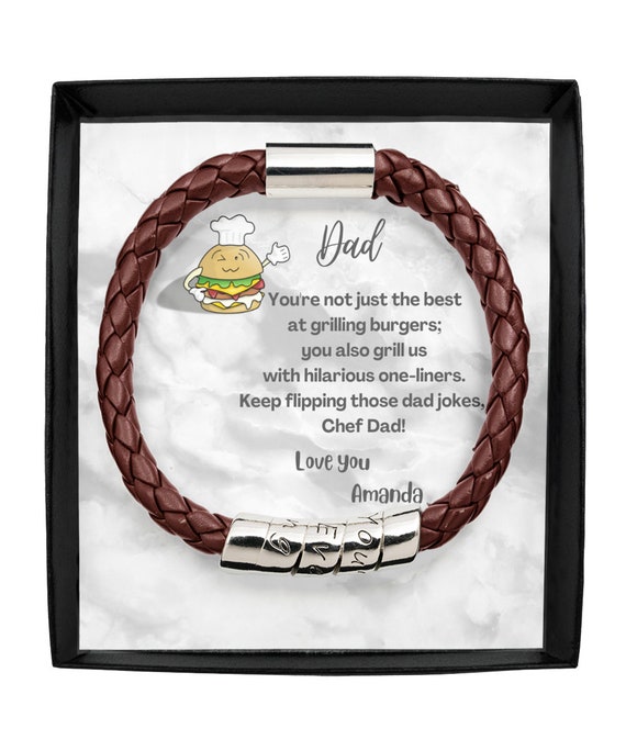 Dad Bracelet Fathers Day Gift Father Daughter Gifts Mens Bracelet Braided Bracelet Funny Fathers Day Funny Gift for Dad Dad Joke Etsy