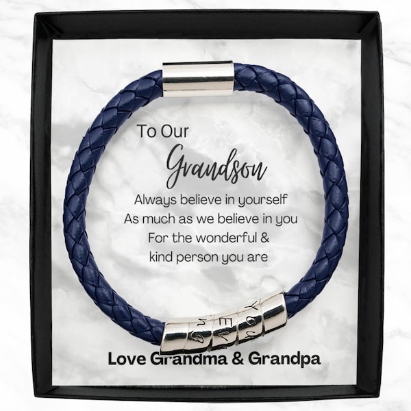 Grandson Bracelet From Grandparents - Etsy