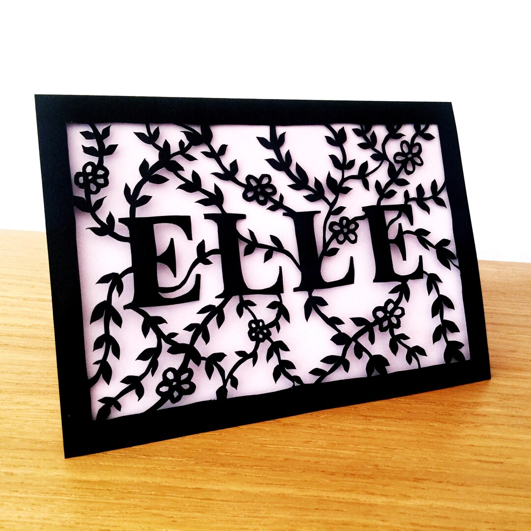 Personalised Name Hand Cut Floral Birthday Card - Etsy
