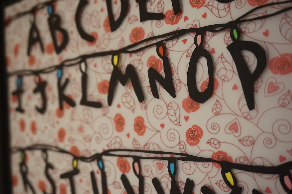 Stranger Things Inspired Hand Cut Framed Paper Cut Art, Alphabet - Etsy