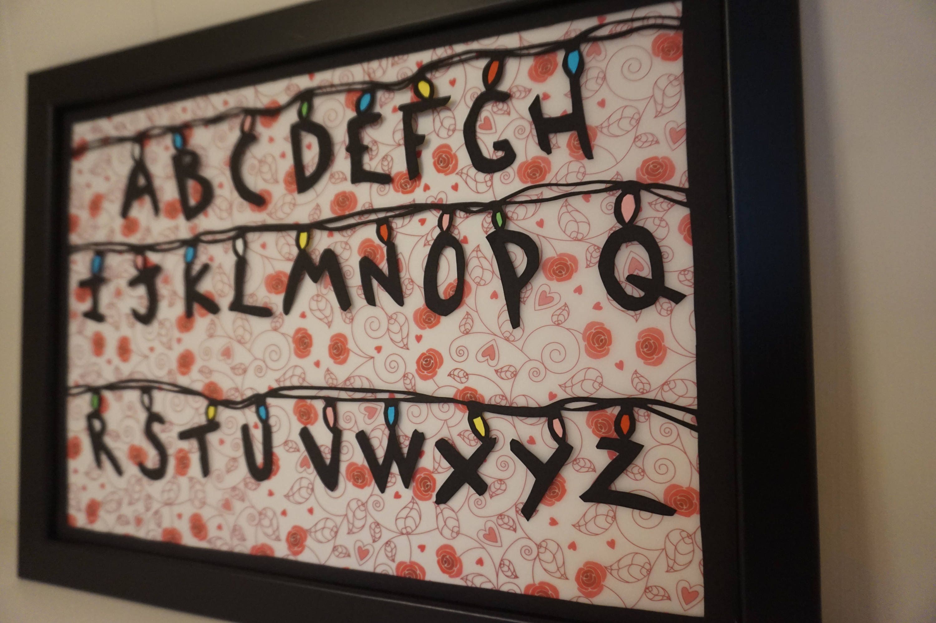 Stranger Things Inspired Hand Cut Framed Paper Cut Art, Alphabet - Etsy