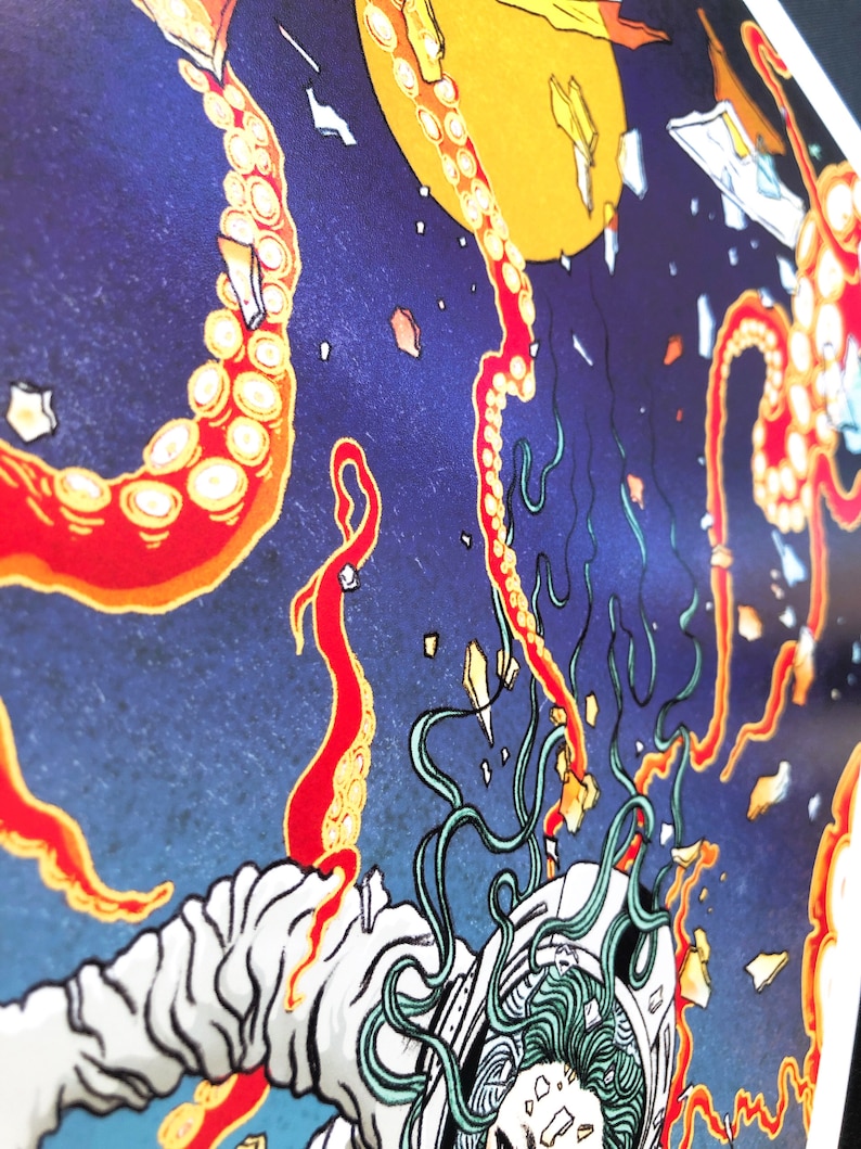 Space Octopus Fine Art Print Fantasy Cosmic Astronaut Space - Etsy.de