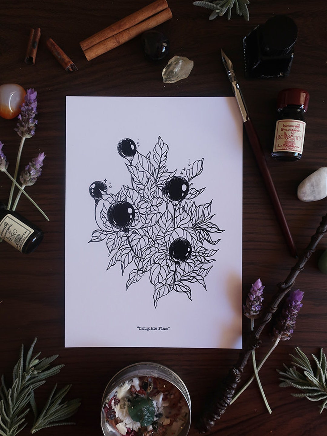 Herbology Dirigible Plum Magical Plant Illustration Botanical Art ...