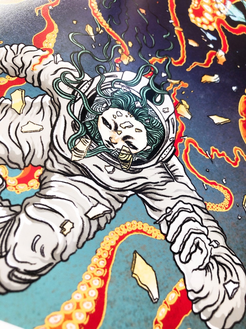 Space Octopus Fine Art Print Fantasy Cosmic Astronaut Space - Etsy
