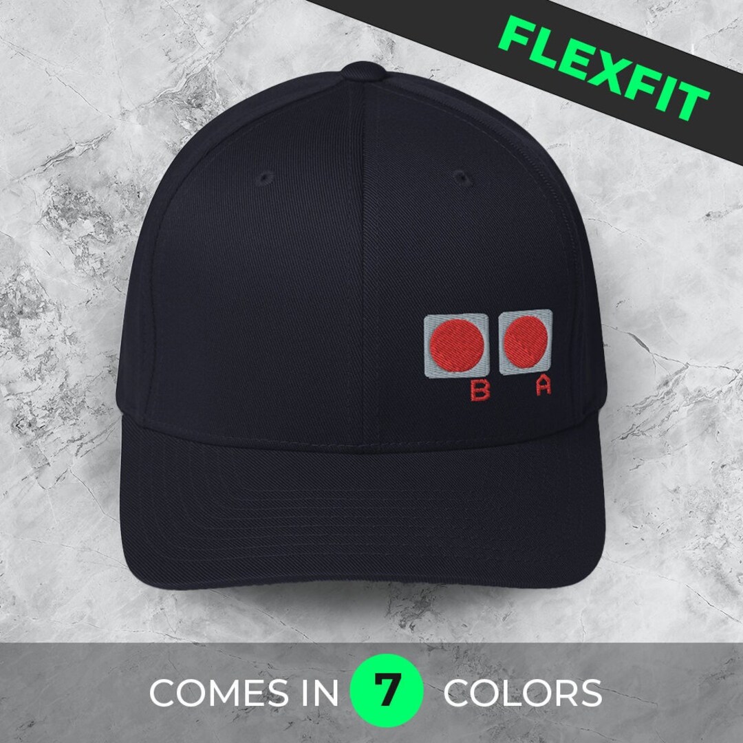 Classic Game Button Hat | Flexfit Fitted Cap - Etsy