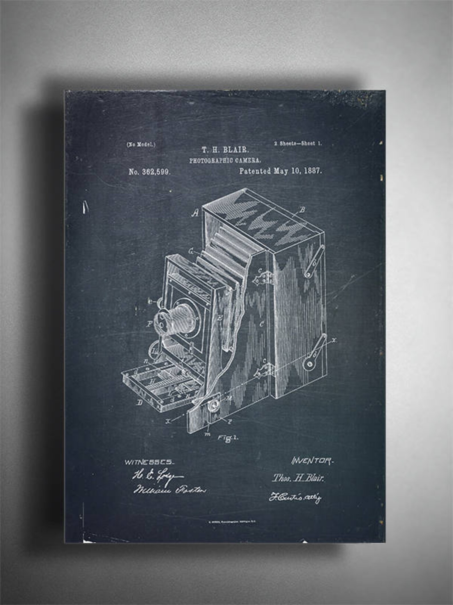 Vintage Camera Patent Art Print - Chalkboard Background- Set of 4 ...