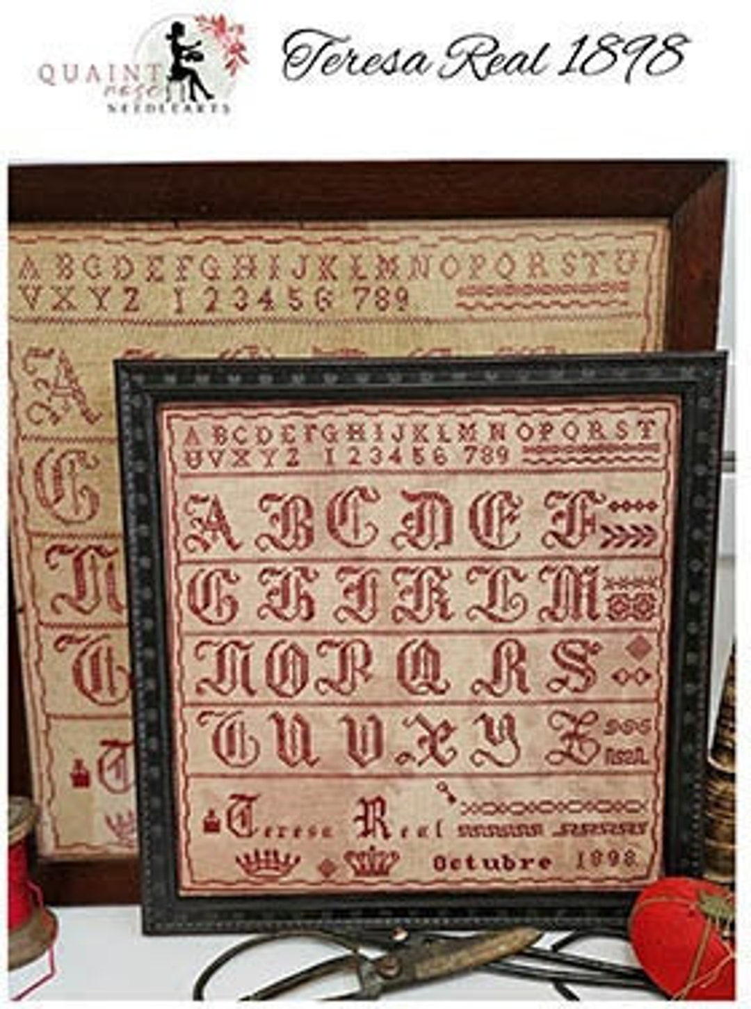 QUAINT ROSE NEEDLEARTS "teresa Real 1898" Counted Cross Stitch Pattern ...