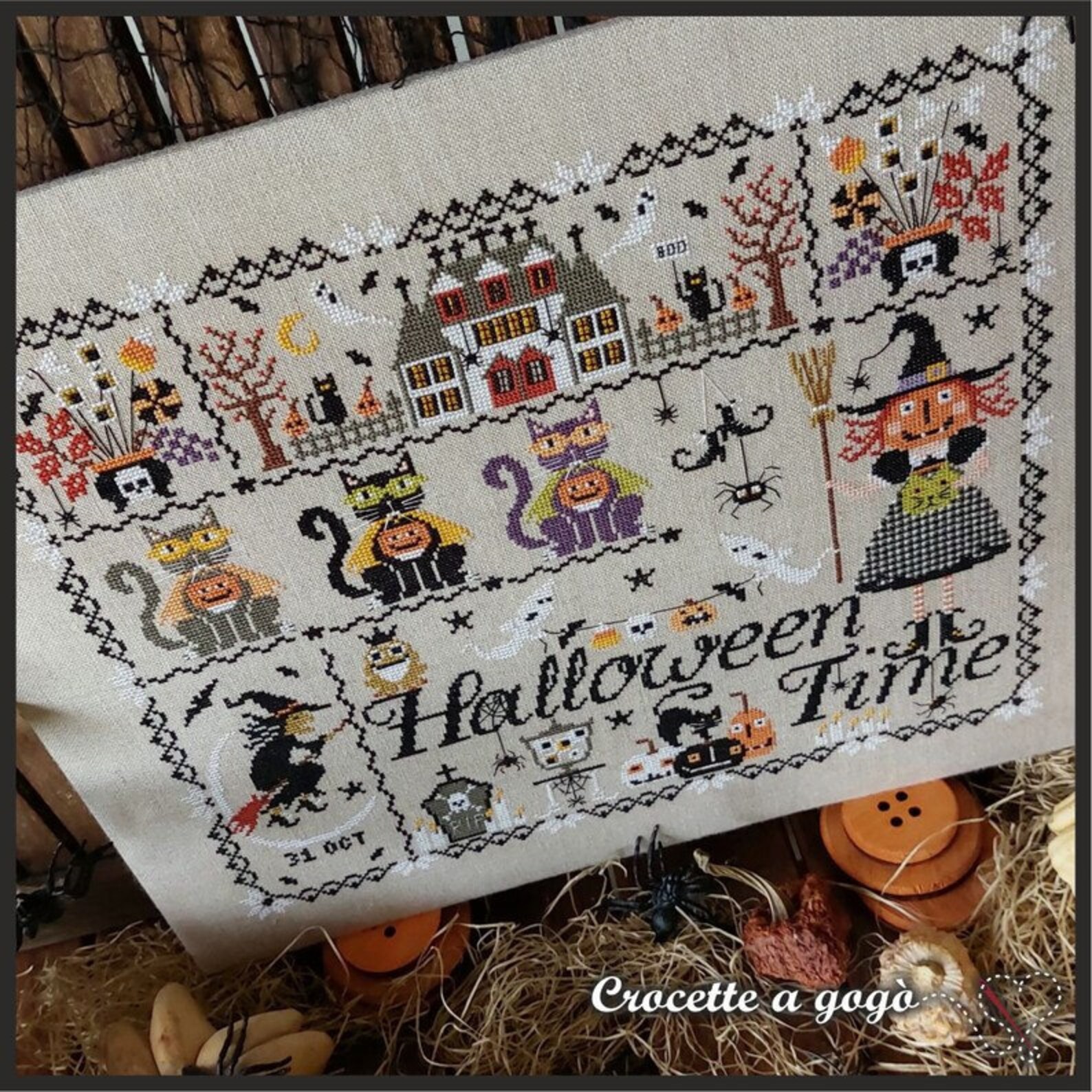 CROCETTE A GOGO halloween Time Counted Cross - Etsy