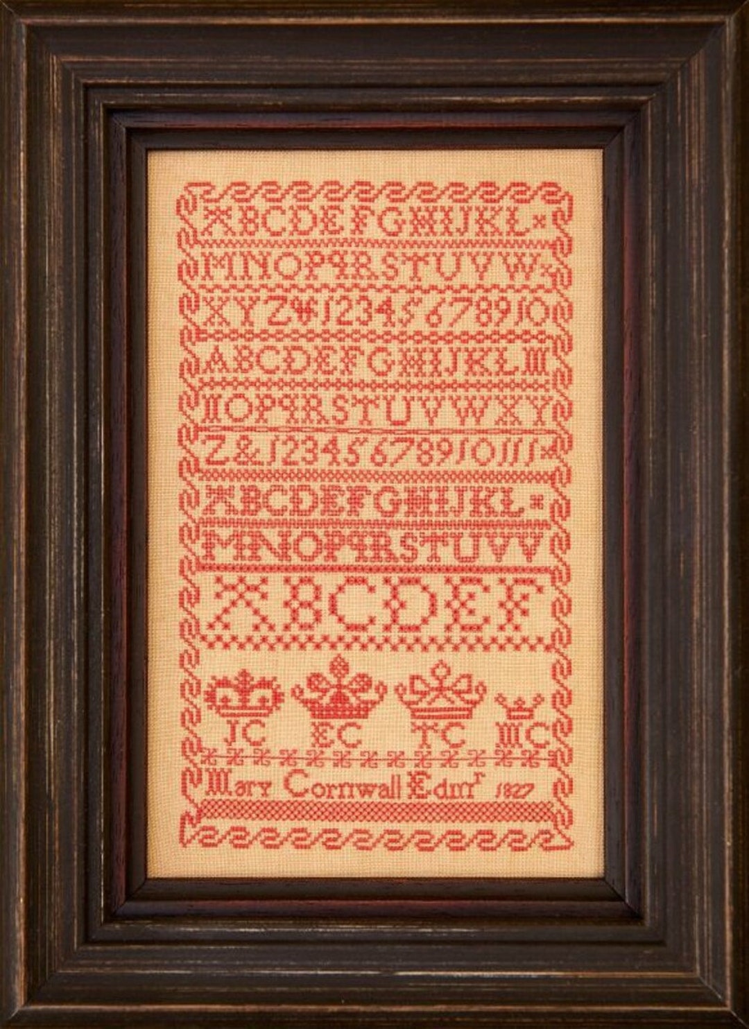 Hands Across the Sea Samplers "mary CORNWALL 1827" Counted Cross Stitch ...