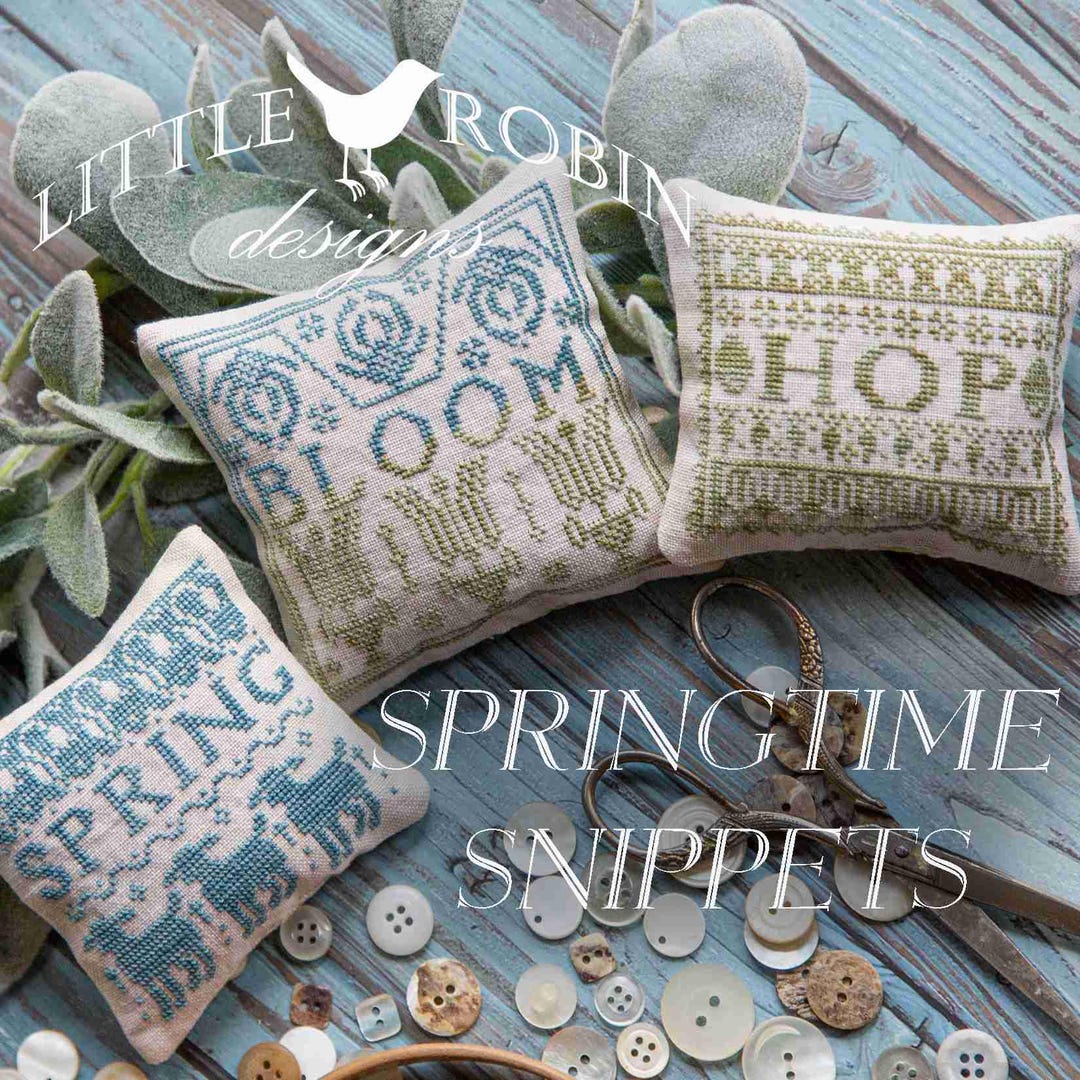 LITTLE ROBIN DESIGNS "springtime Snippets" Counted Cross Stitch Pattern ...