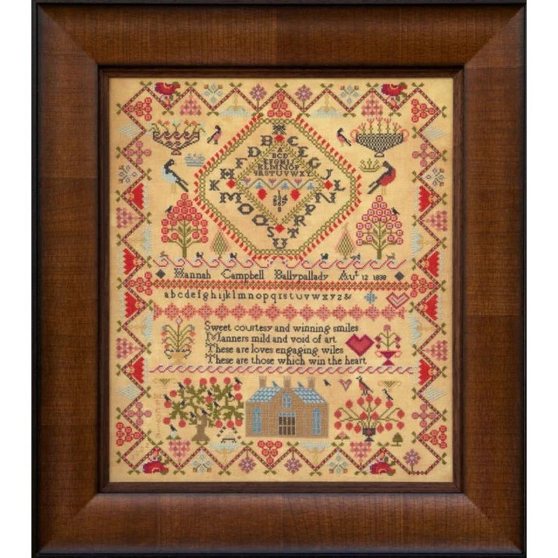 Hands Across the Sea Samplers "hannah Campbell 1838" Counted Cross ...