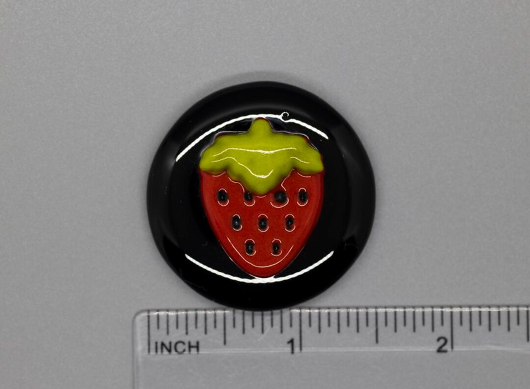 BEAU VERRE ART "strawberry Fused Glass Needle Minder" • Magnet ...