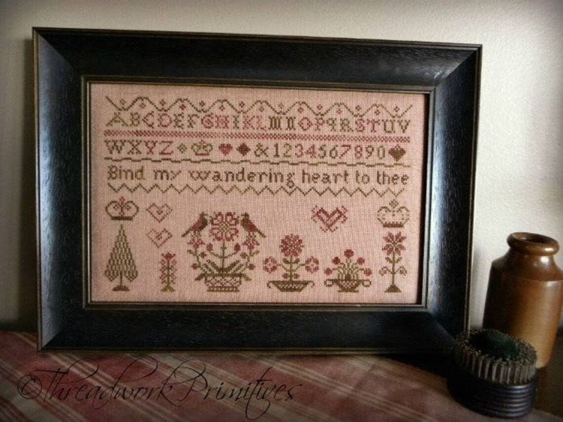 THREADWORK PRIMITIVES • "wandering Heart" • Counted Cross Stitch ...