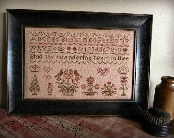 THREADWORK PRIMITIVES wandering Heart Counted Cross Stitch Pattern ...