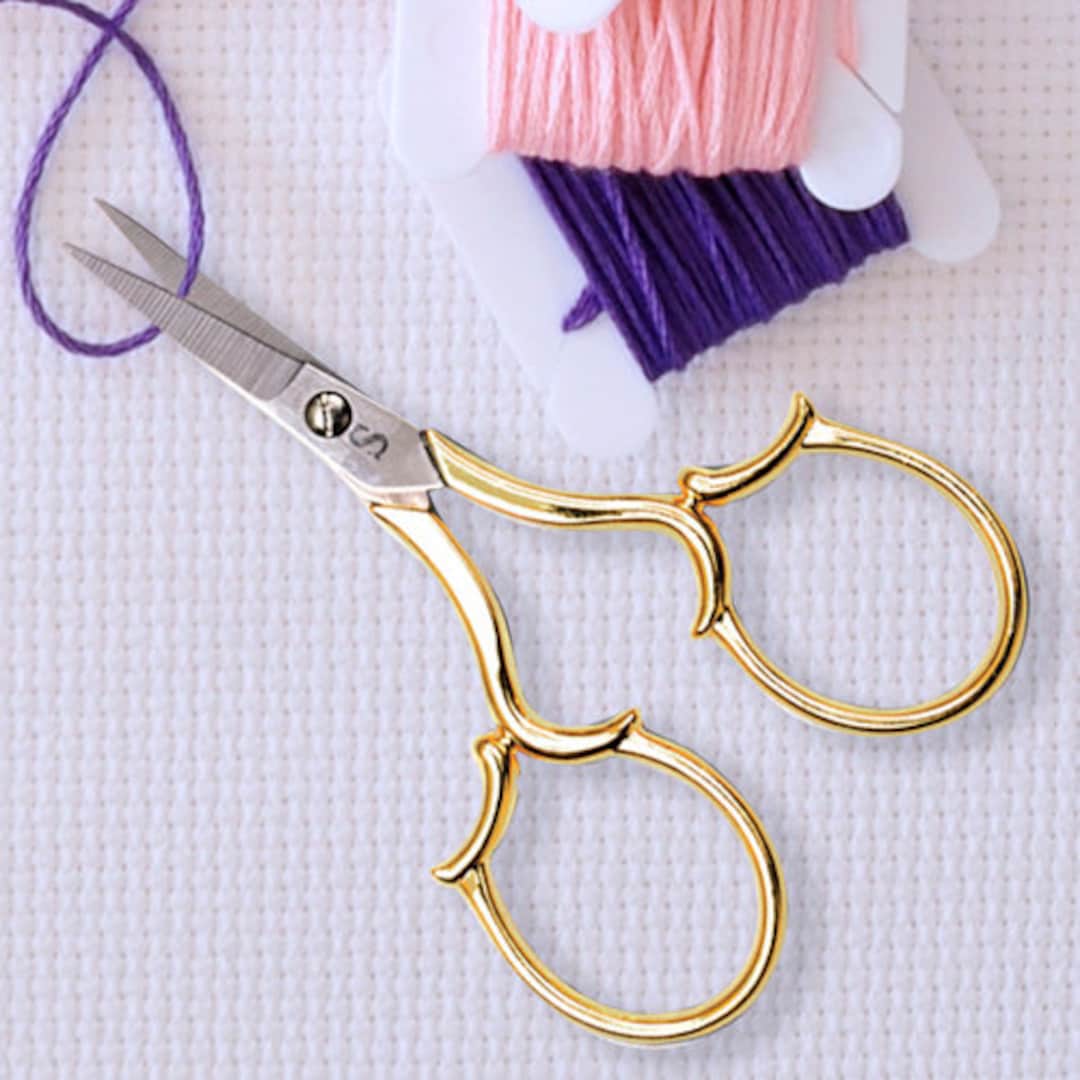 SULLIVANS Heirloom Gold Leaf Handle Embroidery Scissors Gold 4 Length ...