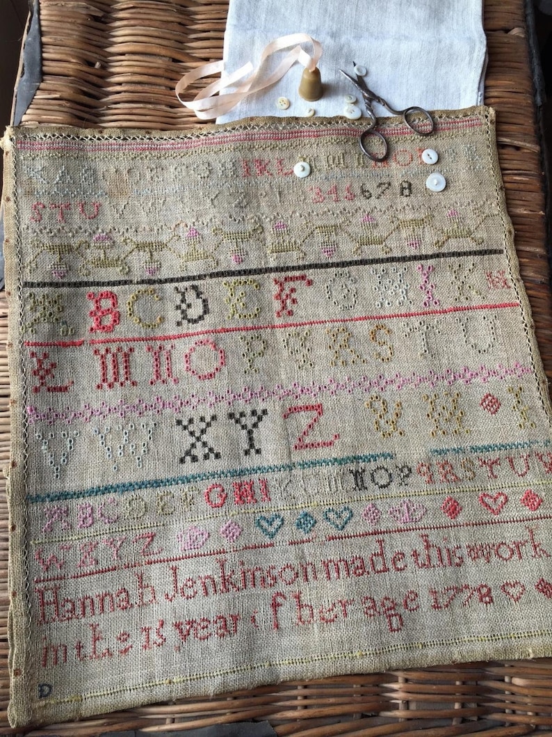 STACY NASH PRIMITIVES hannah Jenkinson Sampler Counted Cross Stitch Pattern, Reproduction ...