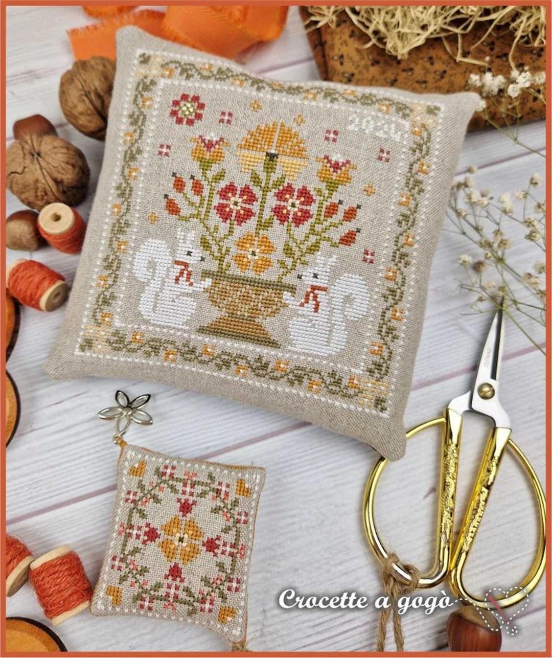 Autumn Basket by CROCETTE A GOGO • Counted Cross Stitch Pattern • 2 ...