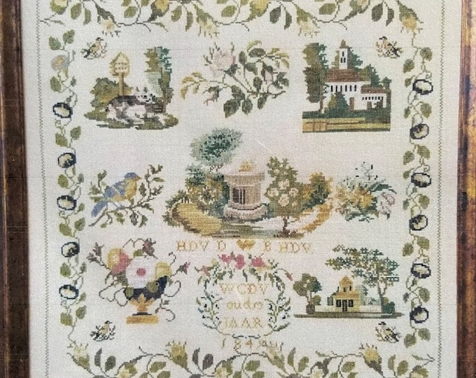 SAMPLERS NOT FORGOTTEN dutch Rose Garden 1849 Counted Cross Stitch ...
