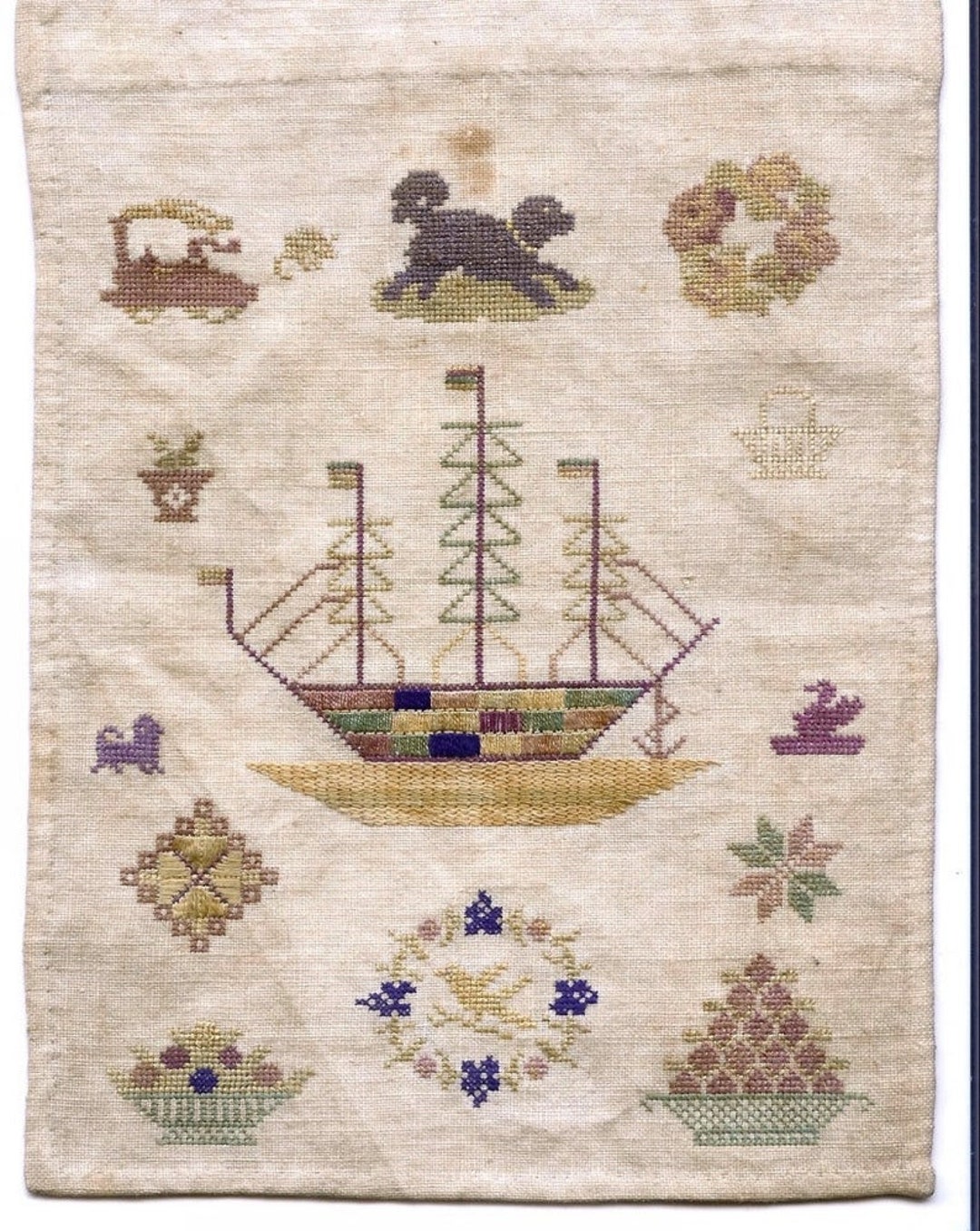 Dutch Treat Designs " Bristol Ship Spot Sampler" Counted Cross Stitch ...