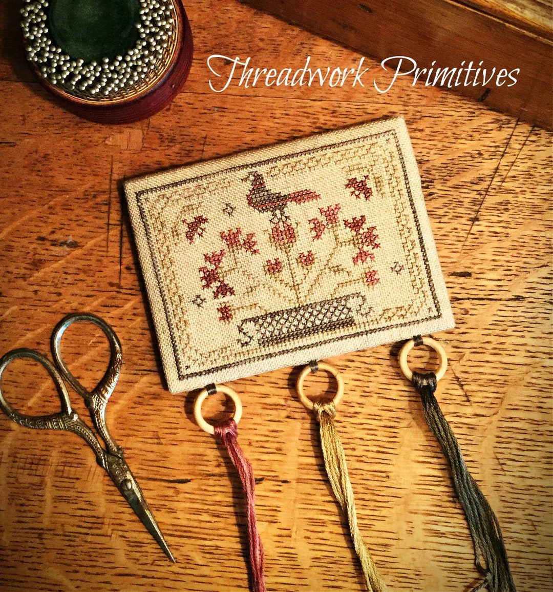 THREADWORK PRIMITIVES "all in Bloom Threadkeep", Counted Cross Stitch ...
