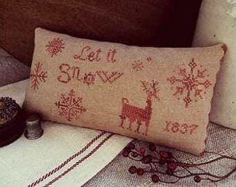 Let It Snow Threadwork Primitives Cross Stitch Chart - Etsy
