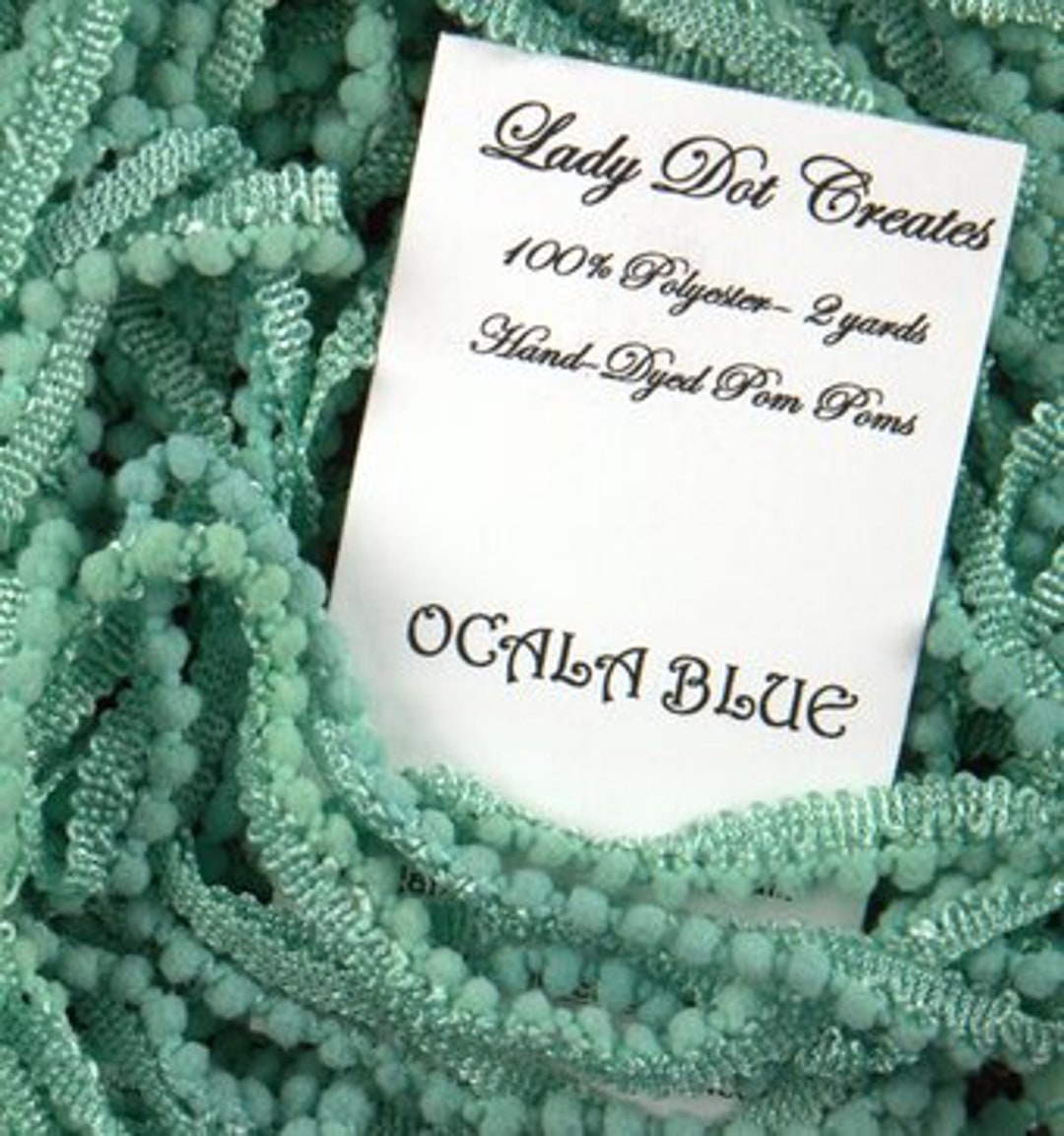 OCALA BLUE ~ POM Poms Trim by Lady Dot Creates • 2 Continuous Yards ...