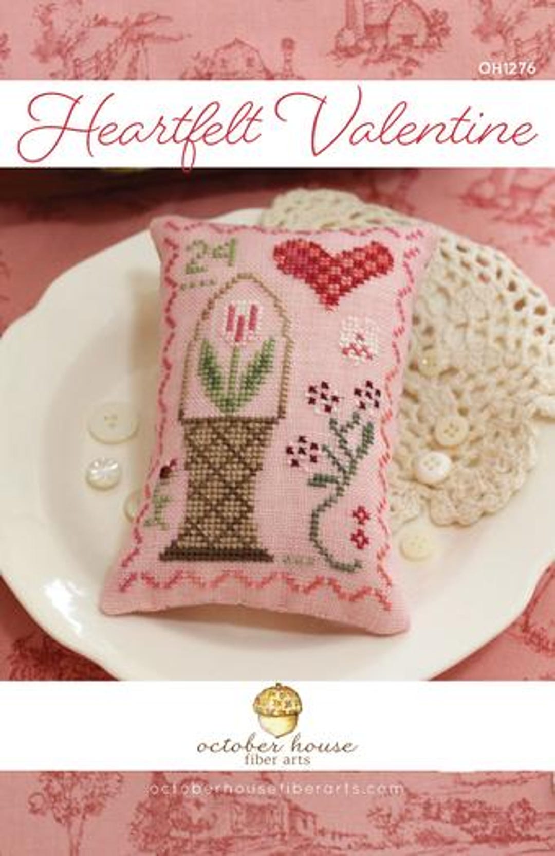 OCTOBER HOUSE "heartfelt Valentine" Counted Cross Stitch Pattern, Chart ...