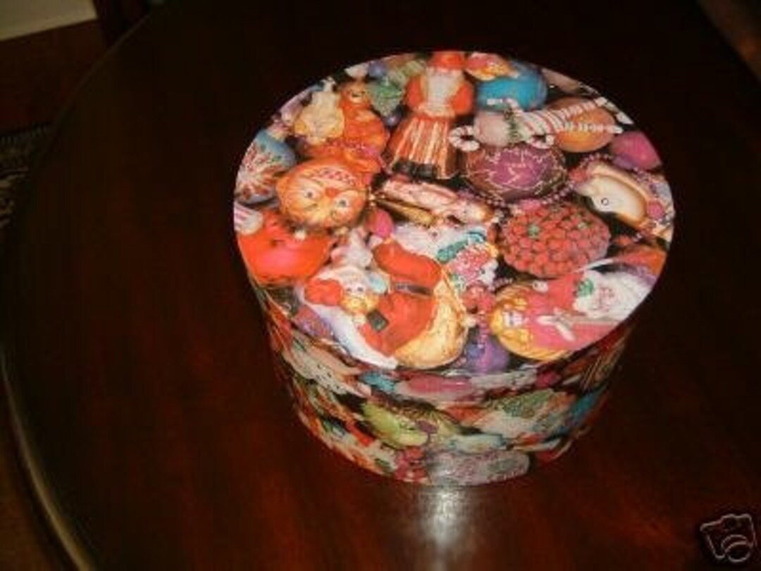 VINTAGE CHRISTOPHER RADKO "kaleidoscope" Round Storage Ornament Box ...