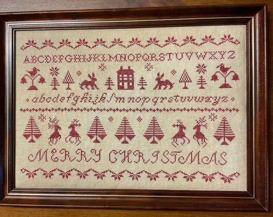 FROG COTTAGE DESIGNS "christmas Redwork Sampler" Counted Cross Stitch Pattern, Chart, Sampler ...
