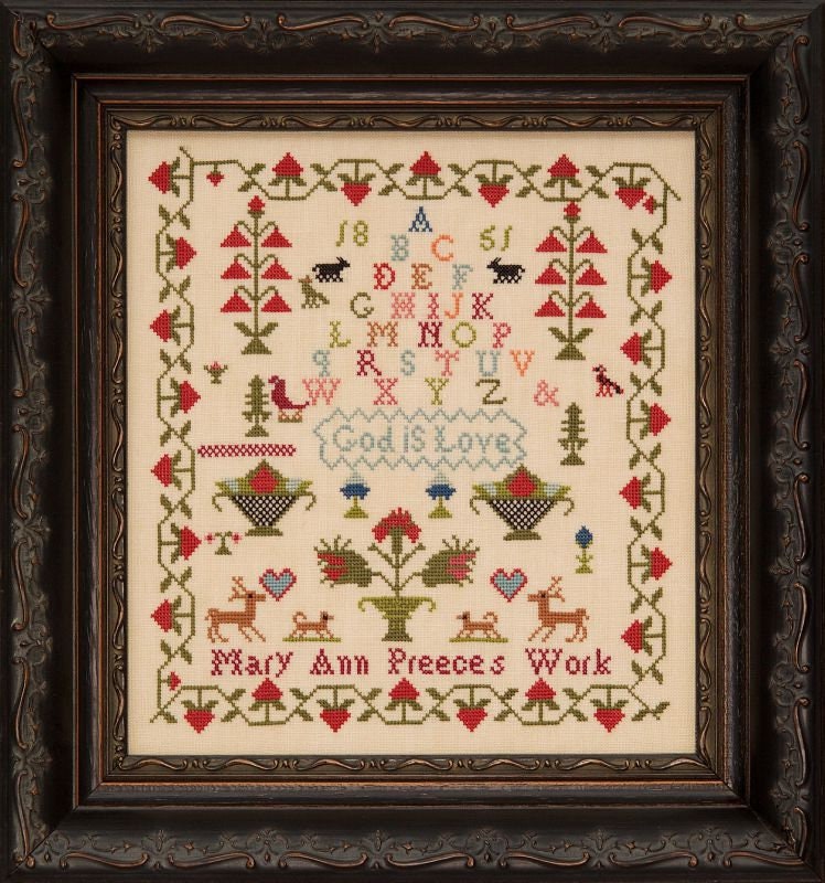 Hands Across the Sea Samplers "mary Ann Preece 1851" Counted Cross ...