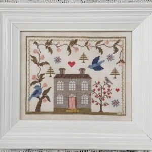 THREE SHEEP STUDIO red Bird Sampler Design by Rose Clay, Counted Cross Stitch Pattern, Chart ...