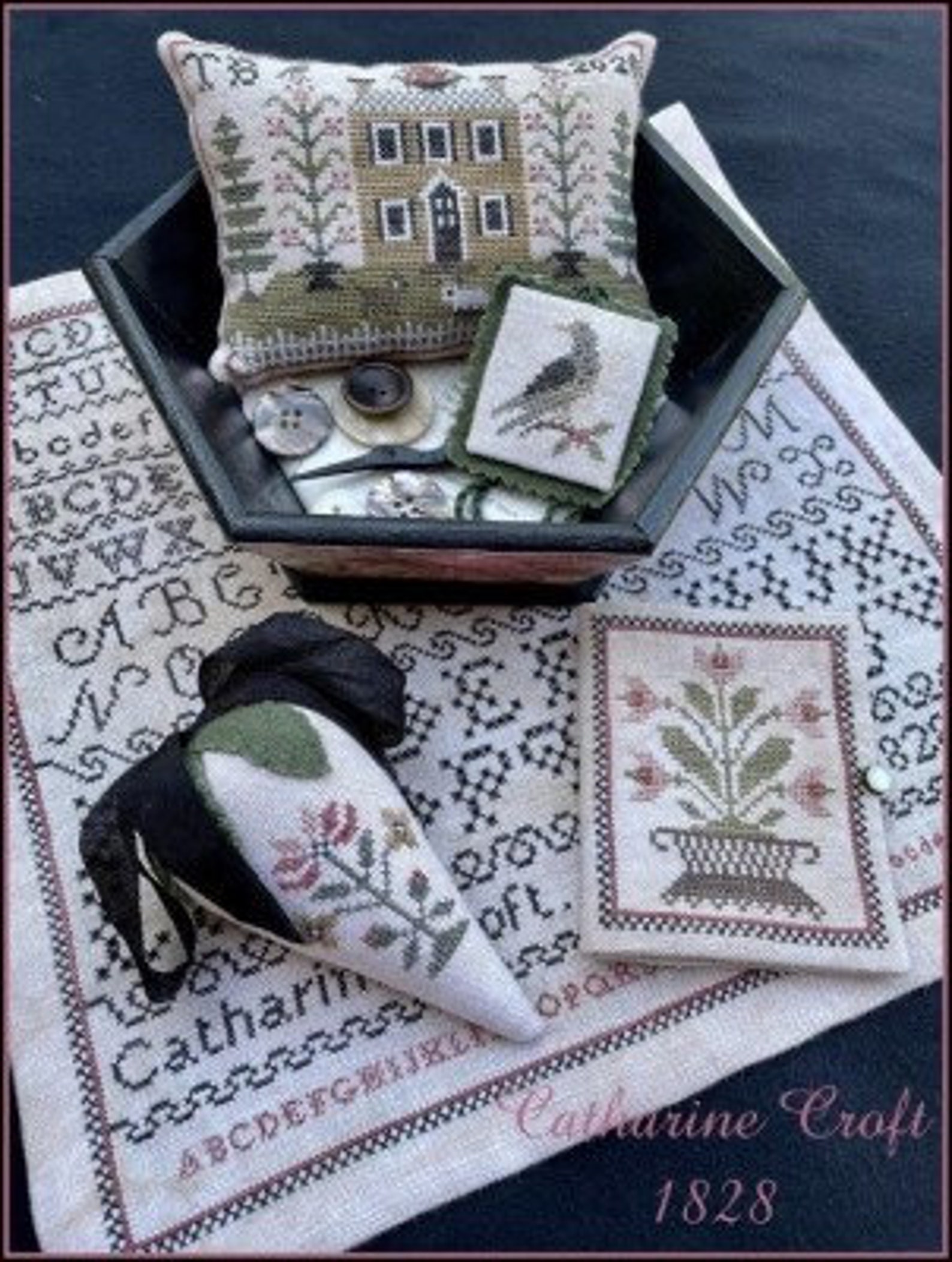 The SCARLETT HOUSE "catharine Croft 1828" • Counted Cross Stitch ...