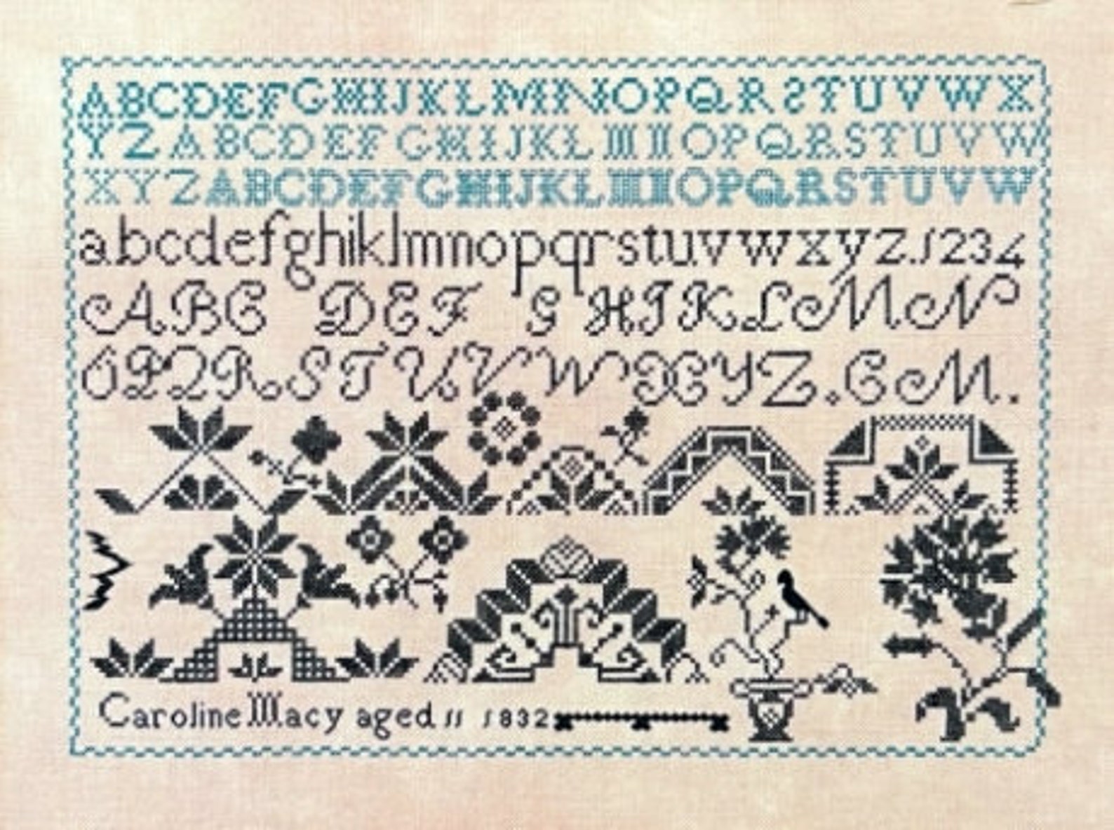 QUEENSTOWN SAMPLER DESIGNS caroline Macy 1832 - Etsy