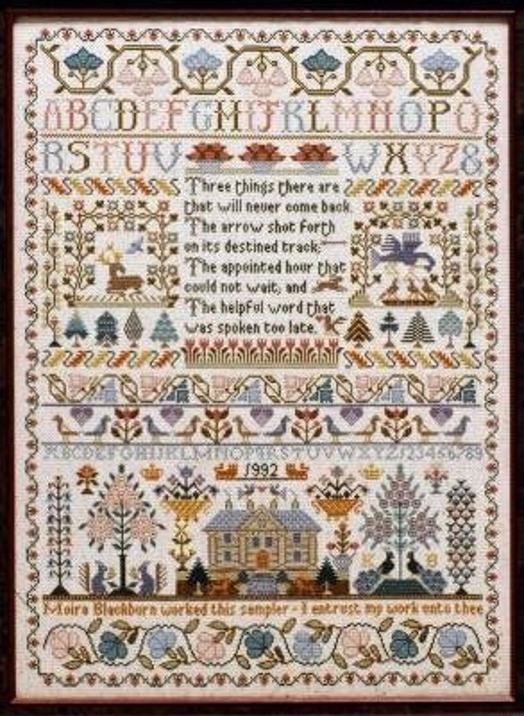 Moira Blackburn Traditional Sampler Chart "three Things Sampler ...