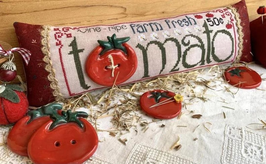 ROVARIS ~ Tomato Sign Cross Stitch Kit, Counted Cross Stitch Pattern ...