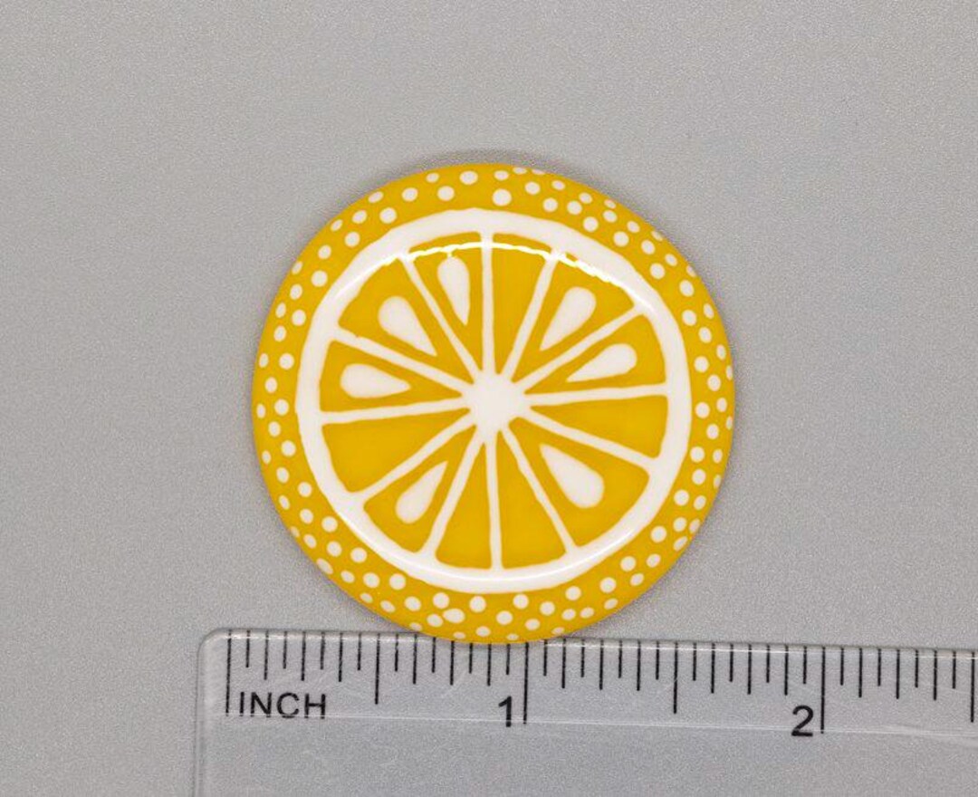 BEAU VERRE ART "citrus Slice Fused Glass Needle Minder" • Magnet ...