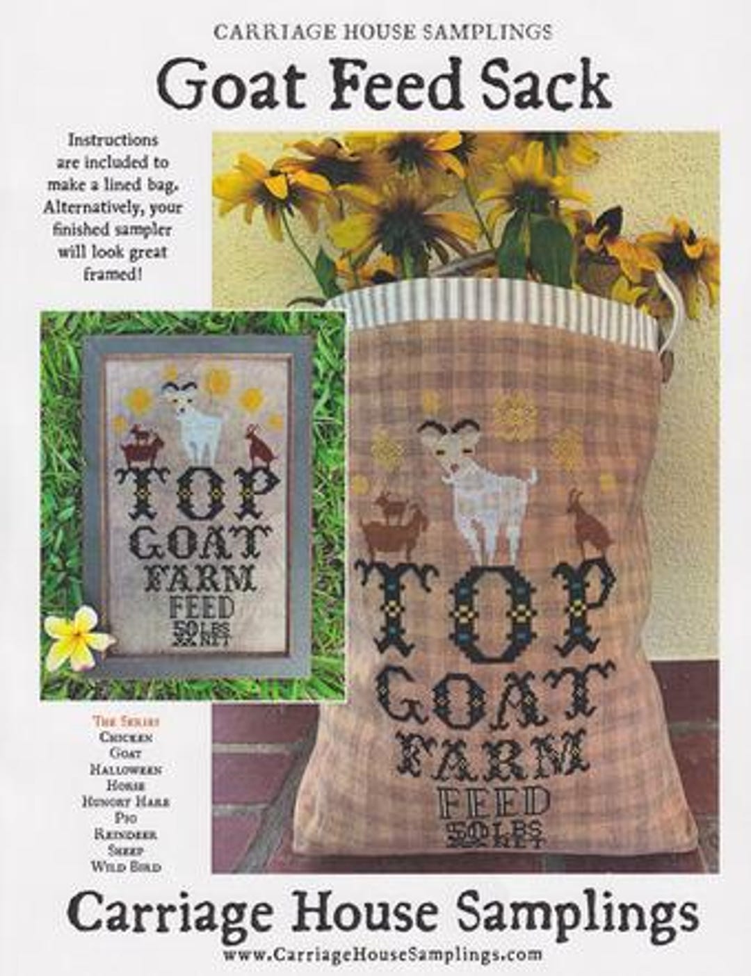 GOAT FEED SACK • by Carriage House Samplings • Counted Cross Stitch ...