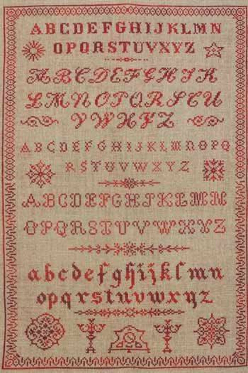 MAISON SAJOU Cross Stitch Sampler "vintage Sampler ~ Cross Stitch ...