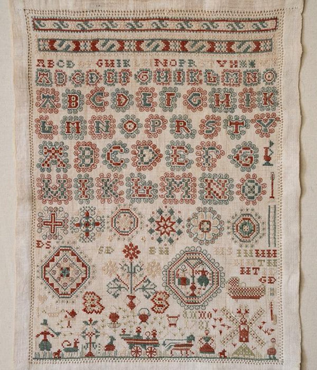 MODERN FOLK EMBROIDERY "rink Symons 1781" Counted Cross Stitch Pattern ...