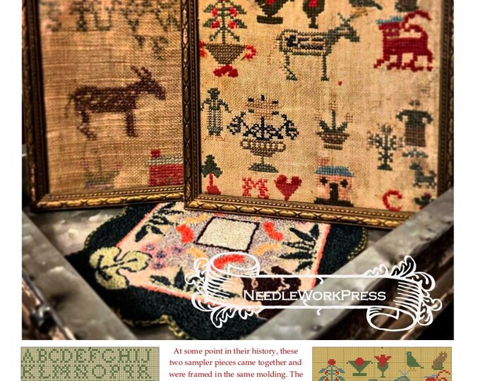 NEEDLEWORK PRESS "two Donkey Samplers" Counted Cross Stitch Pattern, Needleworkpress, ABC ...
