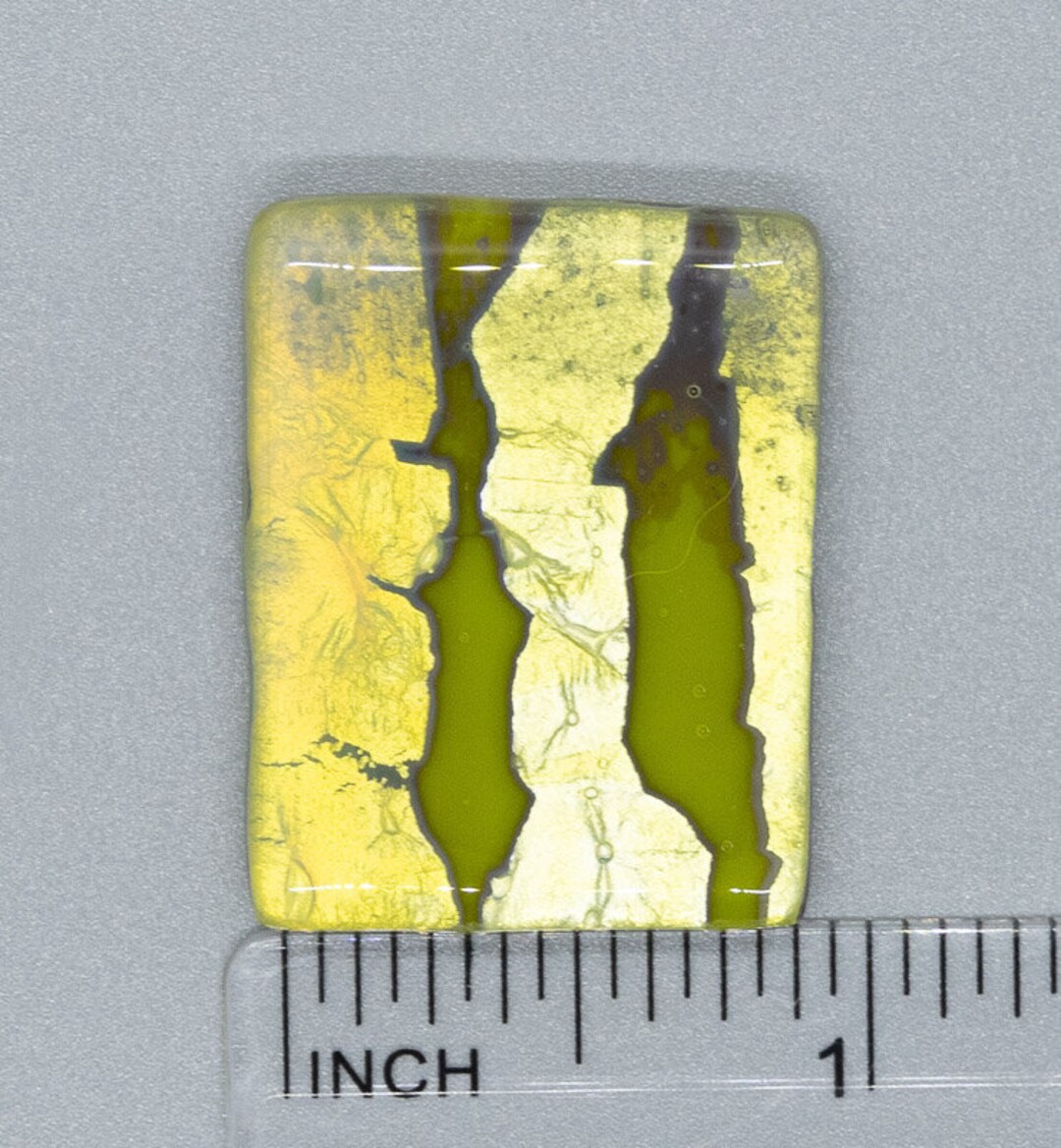 BEAU VERRE ART fused Glass Needle Minder Magnet Silver Foil and Alchemy ...