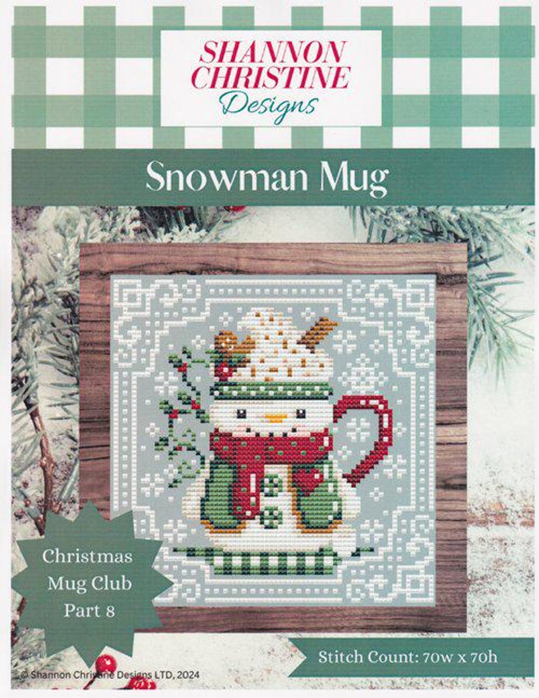 SHANNON CHRISTINE DESIGNS "snowman Mug" Counted Cross Stitch Pattern ...