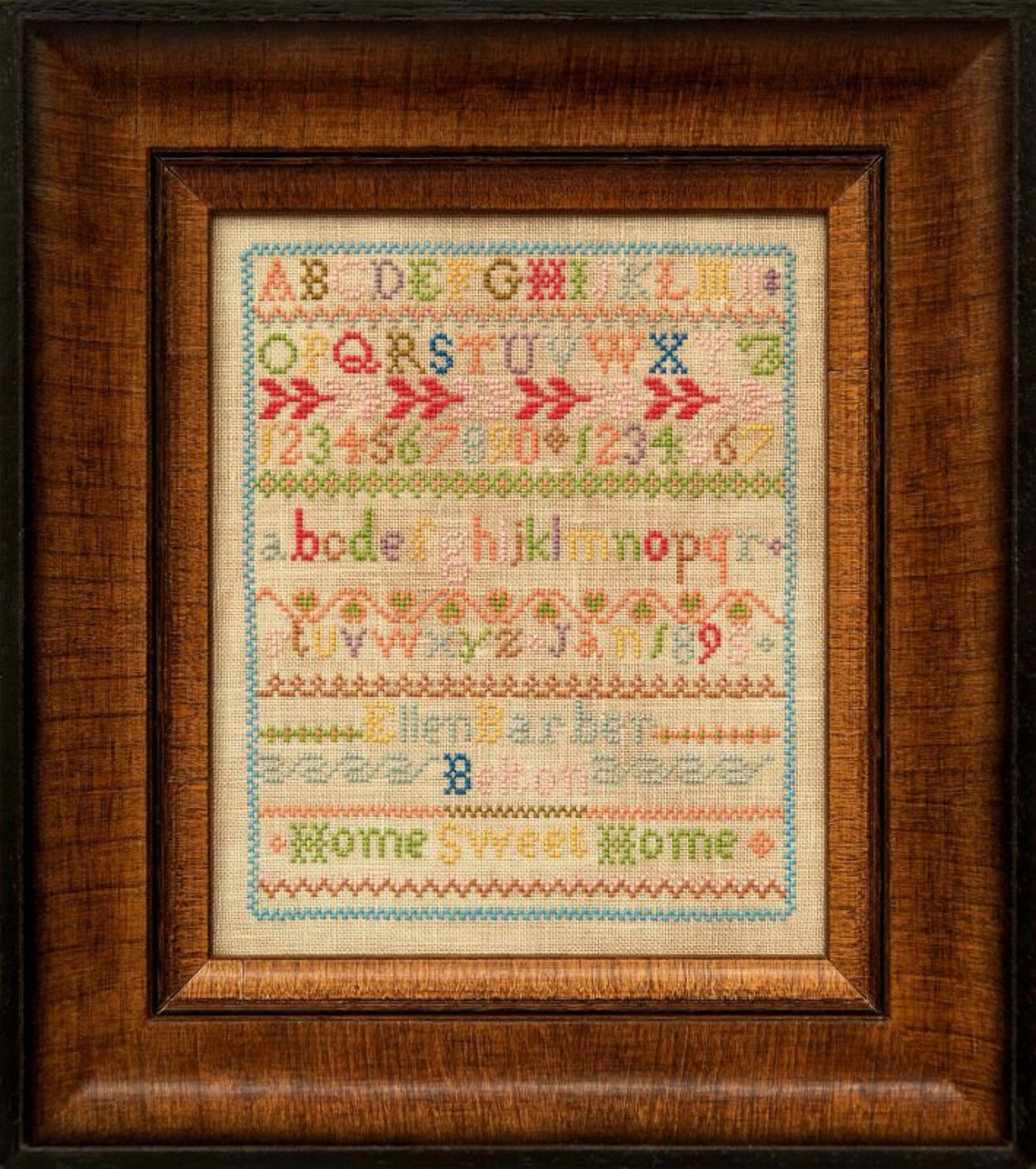 Hands Across the Sea Samplers "ellen Barber 1895" Counted Cross Stitch ...