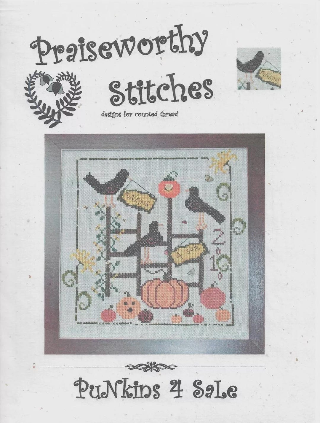 PRAISEWORTHY STITCHES "punkins 4 Sale" Counted Cross Stitch Pattern ...