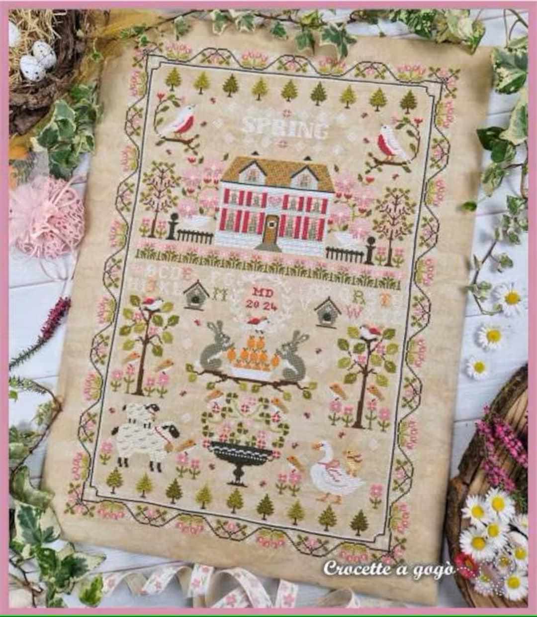 Crocette A Gogo • "spring Sampler" • Counted Cross Stitch Chart • Bunny ...