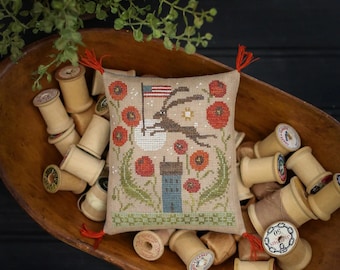 BLACKBIRD DESIGNS souvenirs of Summer Six 6 Patriotic Cross Stitch ...